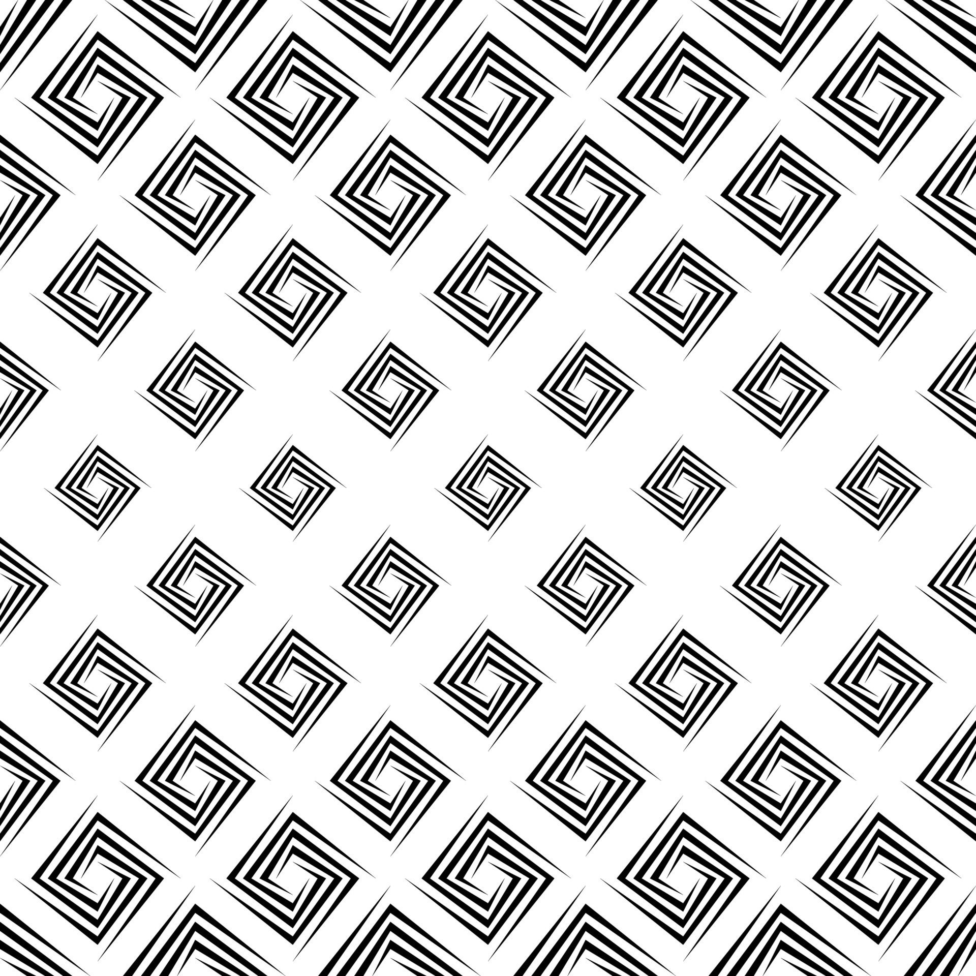 Monochrome repeating rectangular spiral pattern design background ...