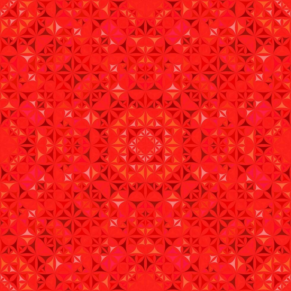 Red Abstract Repeating Curved Triangle Mosaic Kaleidoscope Pattern