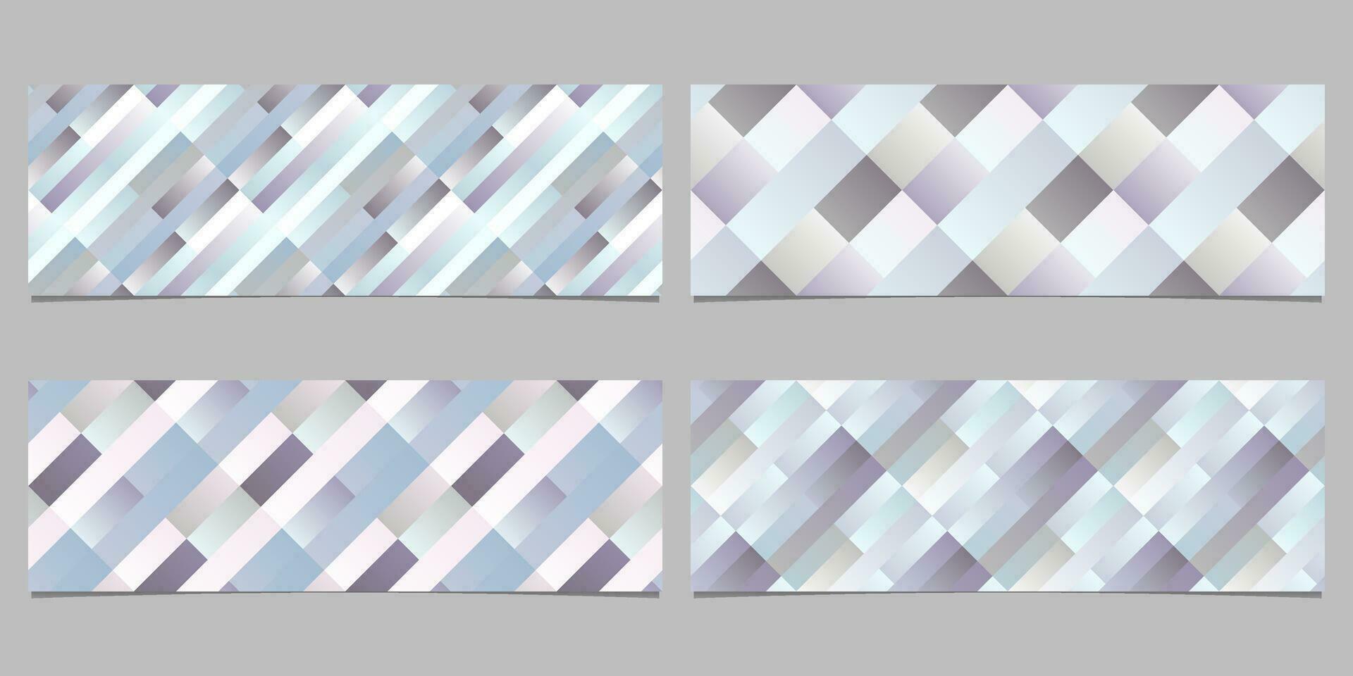 Geometrical Gradient Stripe Pattern Banner Background Set Abstract