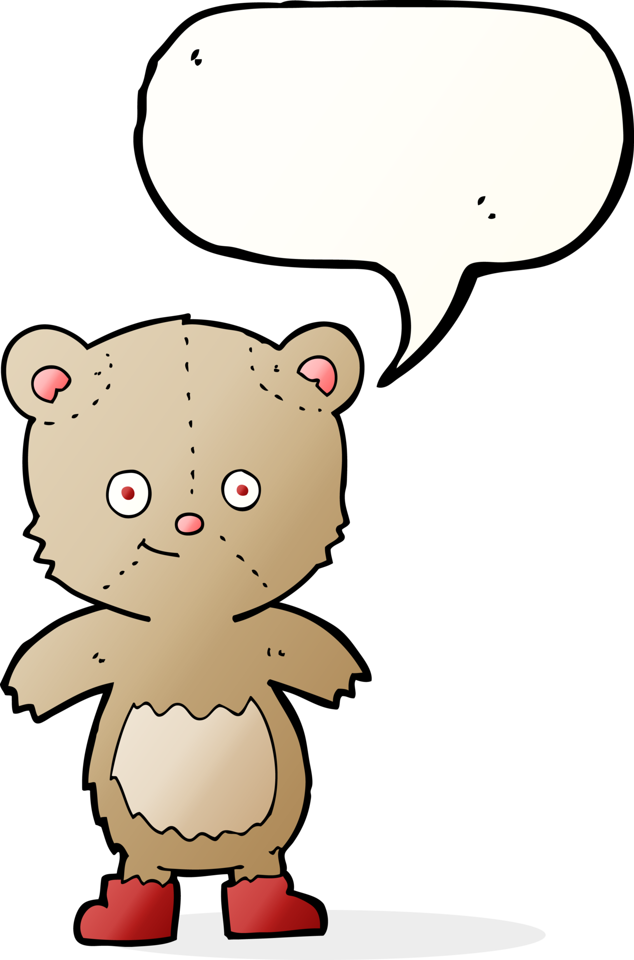 Cartoon Cute Teddy Bear With Speech Bubble 36359281 Png