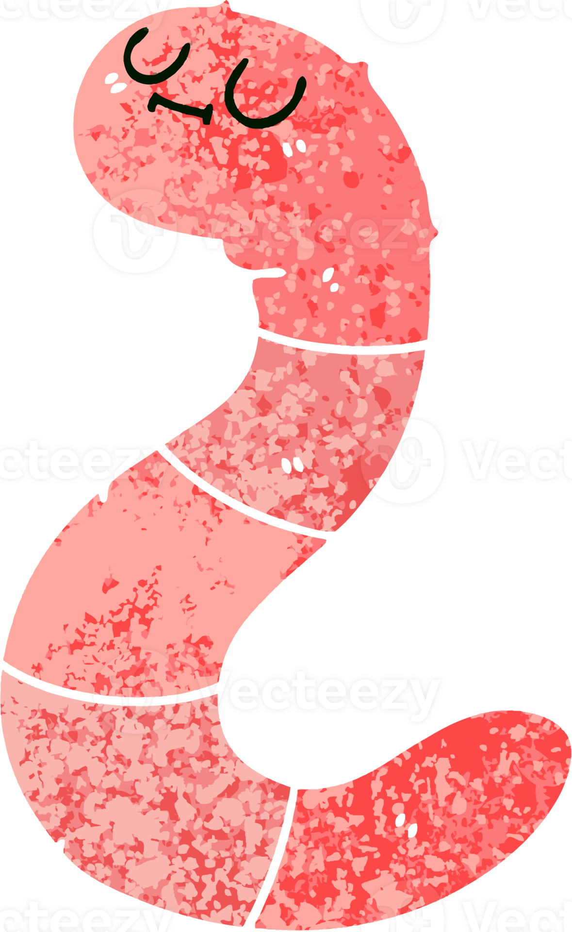 Quirky Retro Illustration Style Cartoon Worm 36362991 Png