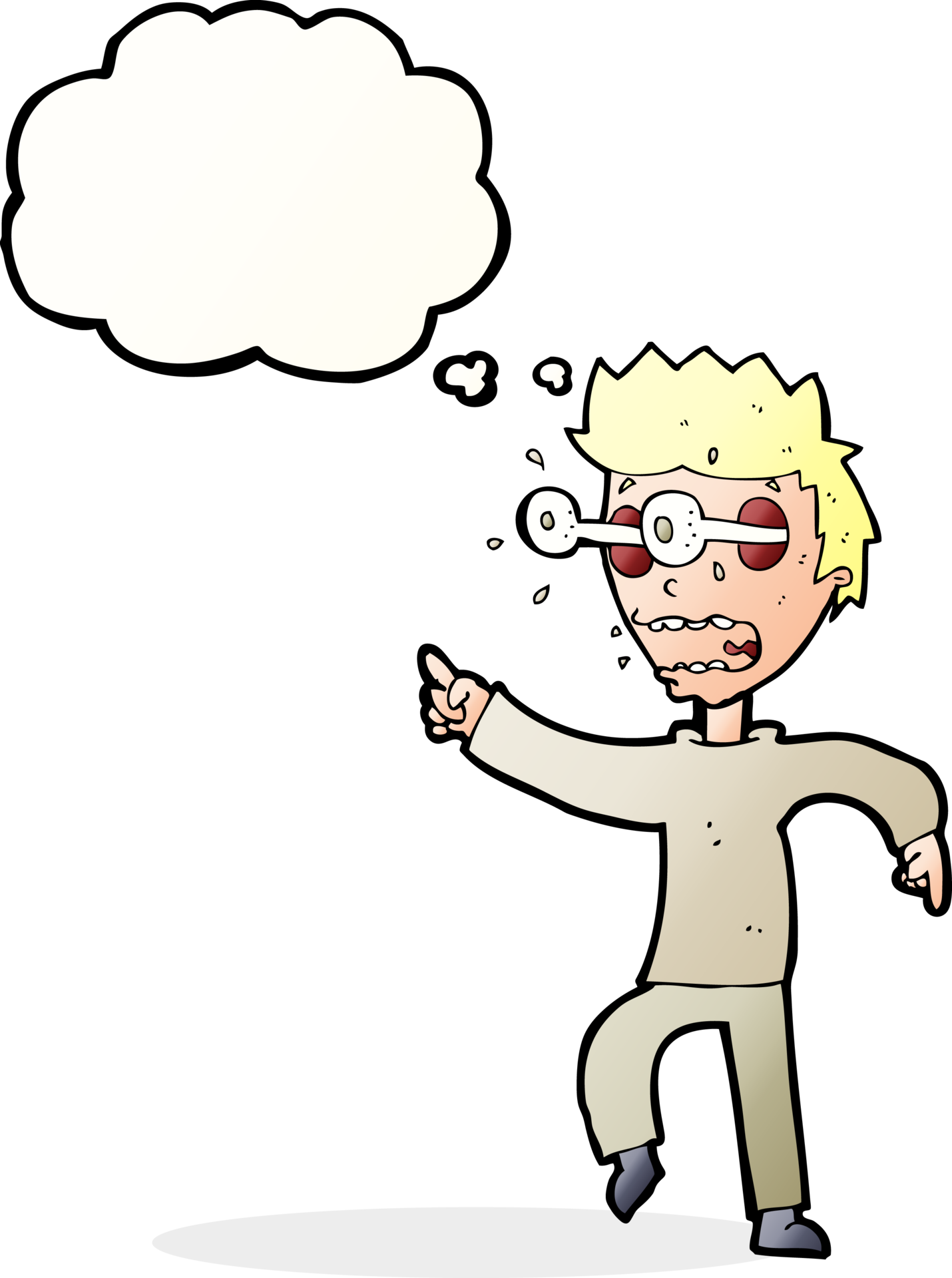 Cartoon Man With Popping Out Eyes With Thought Bubble 36363054 Png