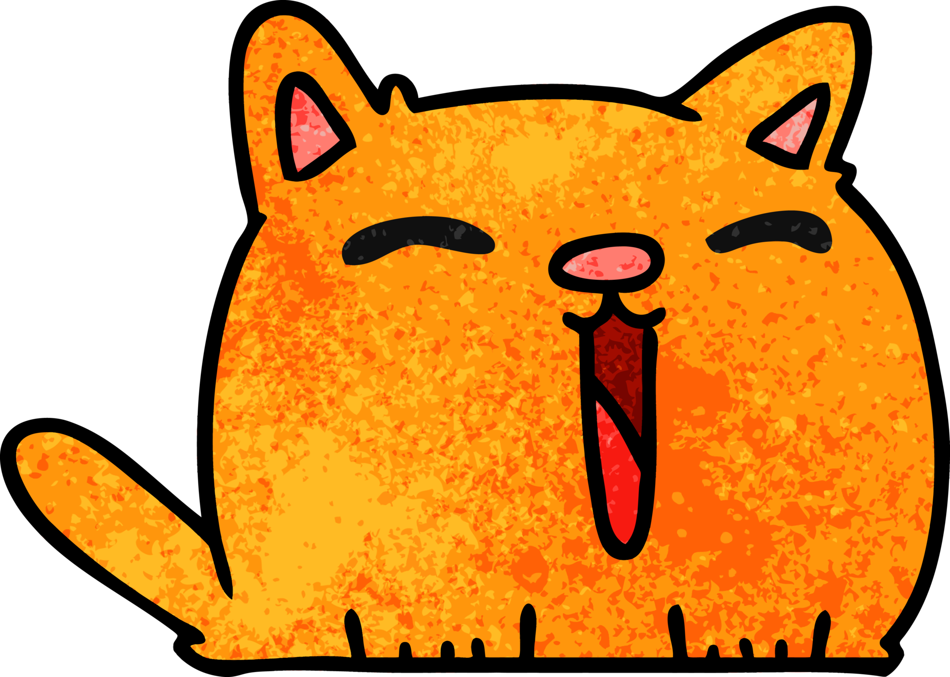 Textured Cartoon Of Cute Kawaii Cat 36363251 Png