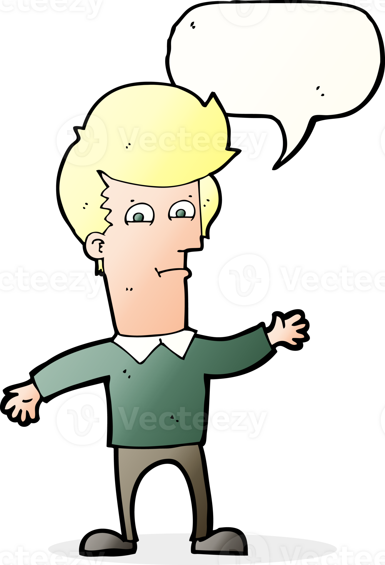 cartoon waving man with speech bubble 36363255 PNG