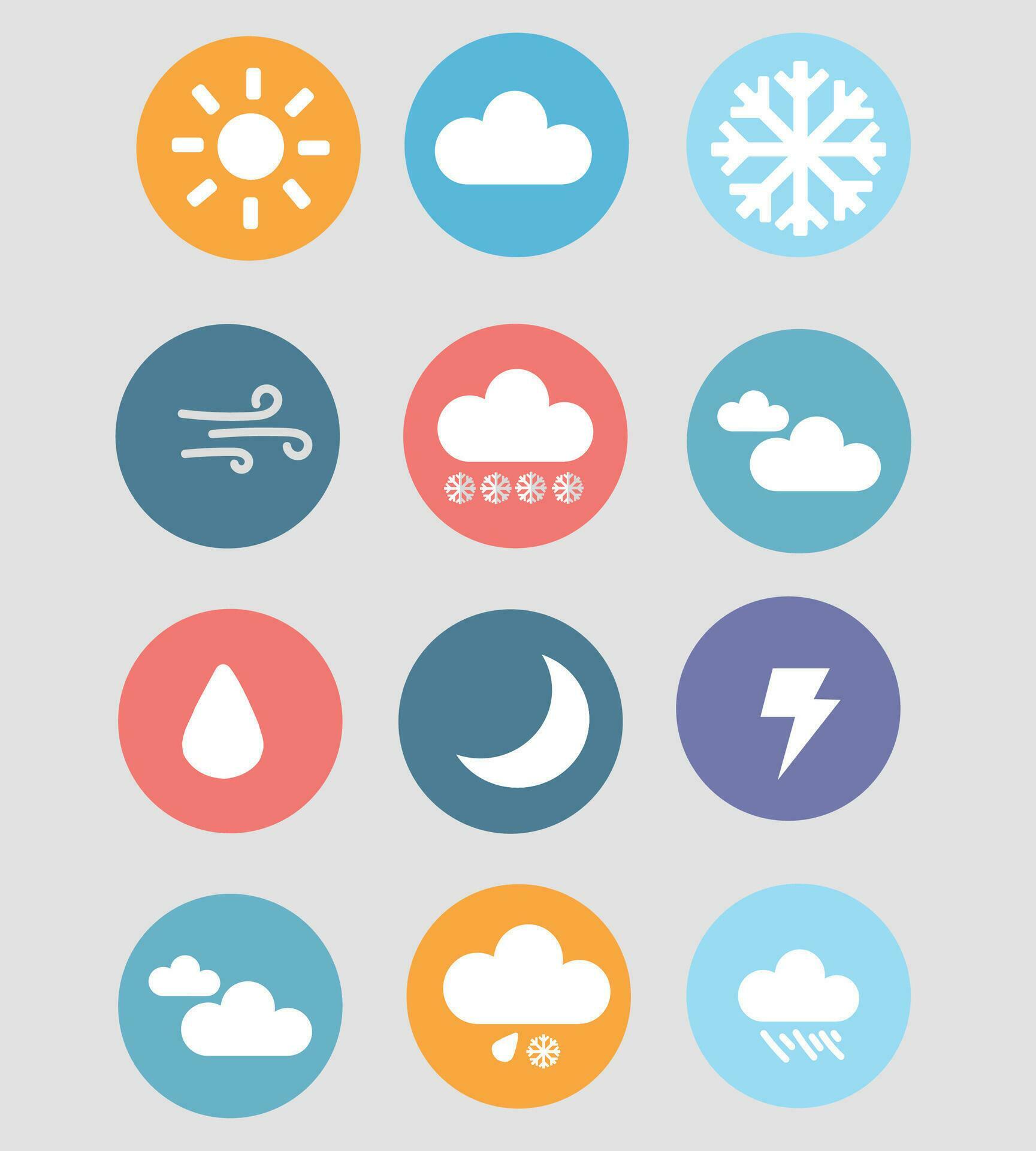 Weather icon set vector illustration. Weather conditions icons 36363431 ...