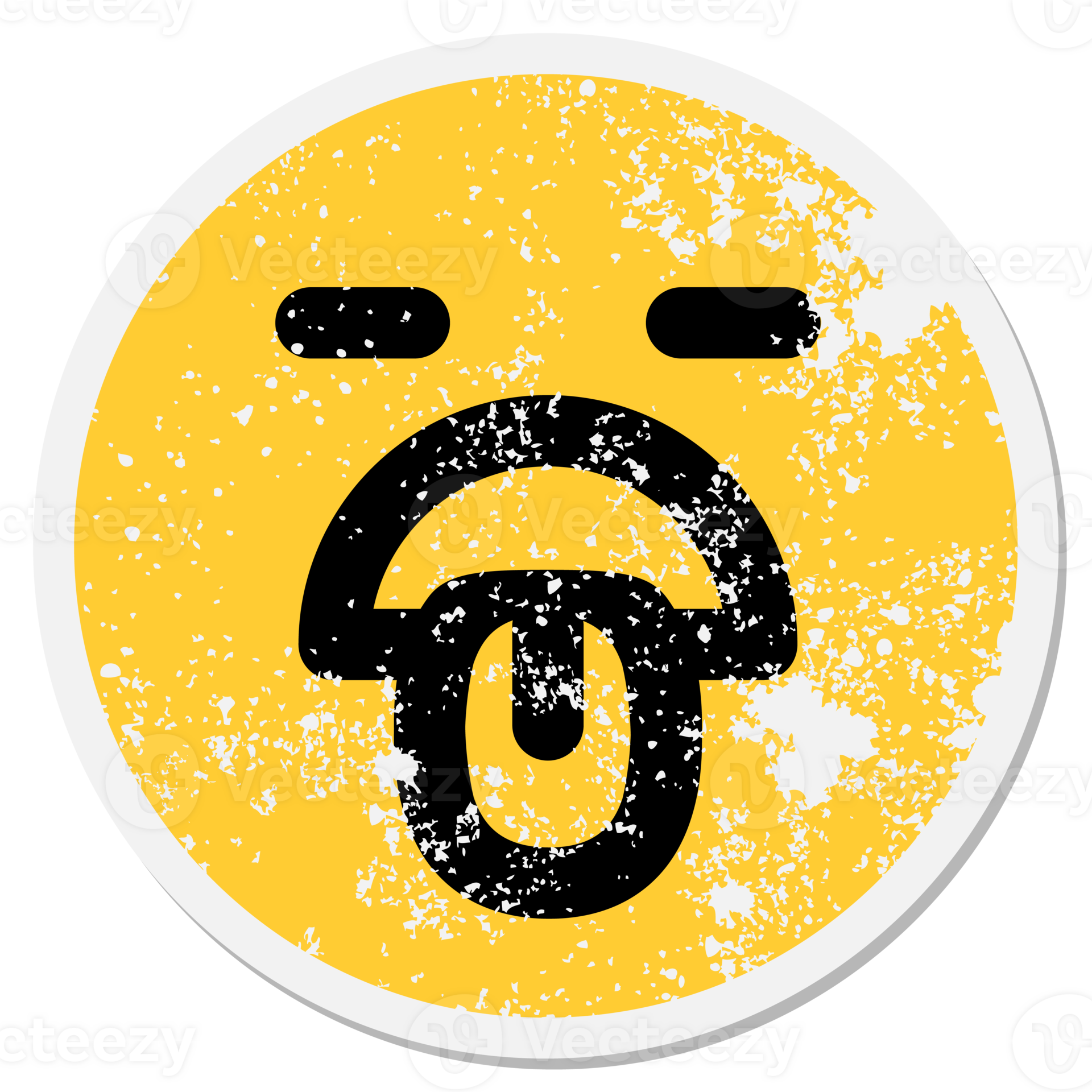 Disgusted Face Circular Sticker 36363725 Png