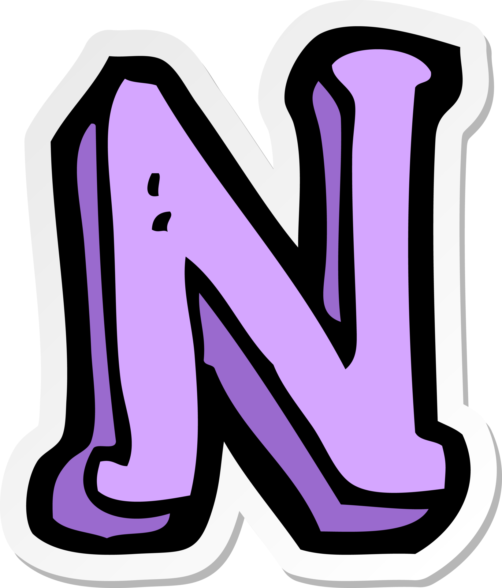 pegatina de una letra n de dibujos animados 36364047 PNG