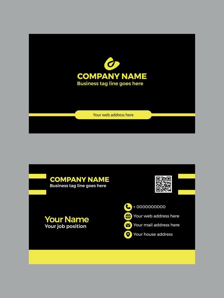 Yellow And Black Business Card Design 36366588 Vector Art At Vecteezy