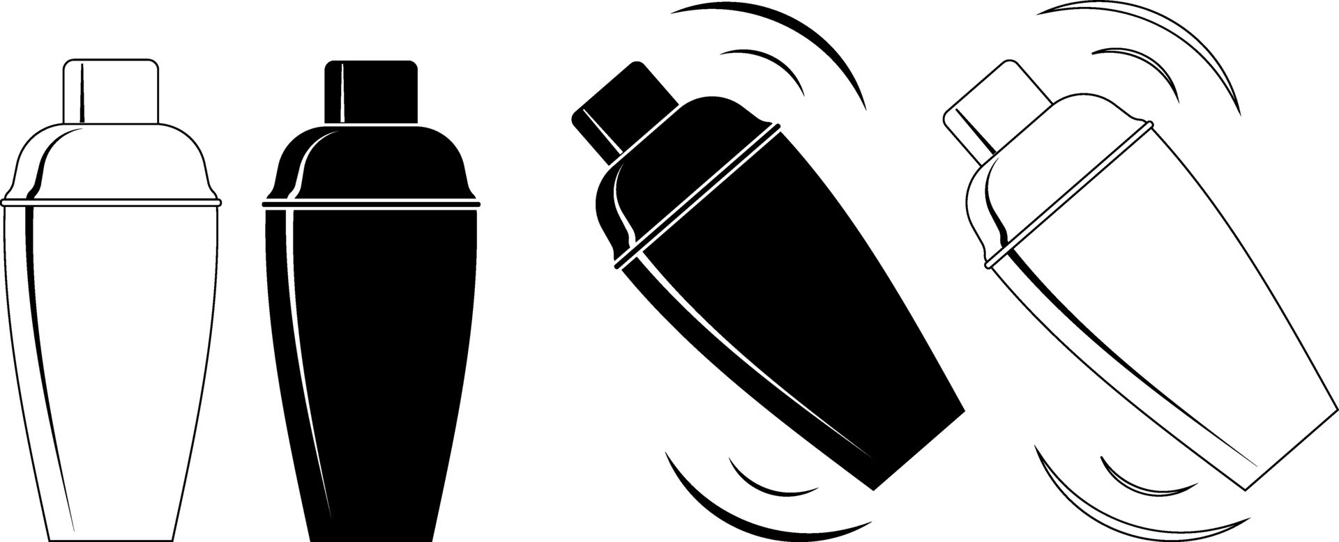 Outline Silhouette Cocktail Shaker Icon Set 36368408 Vector Art At Vecteezy