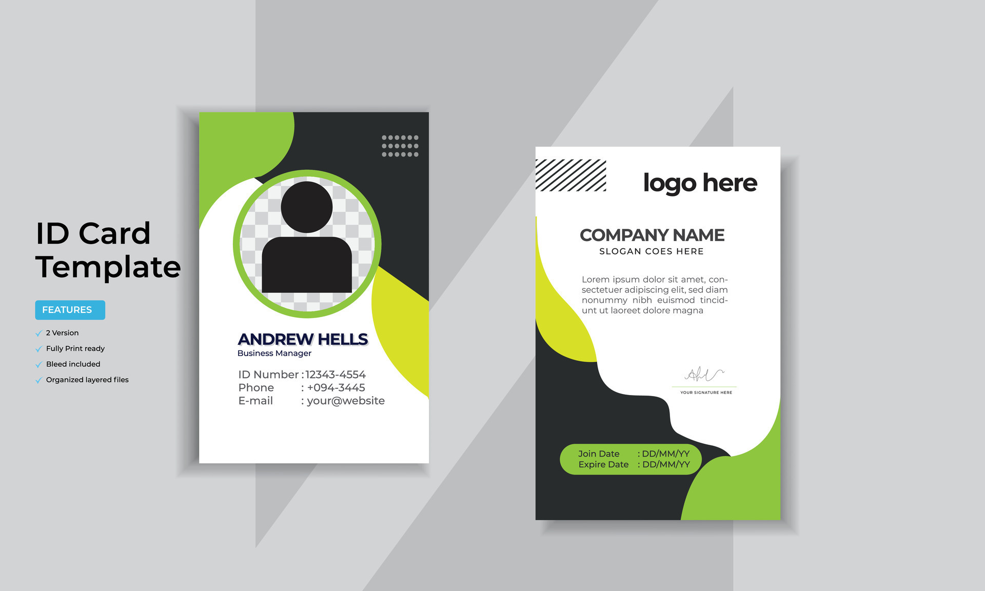 Employee Id Card Creative Modern Id Card Template With Free Vector