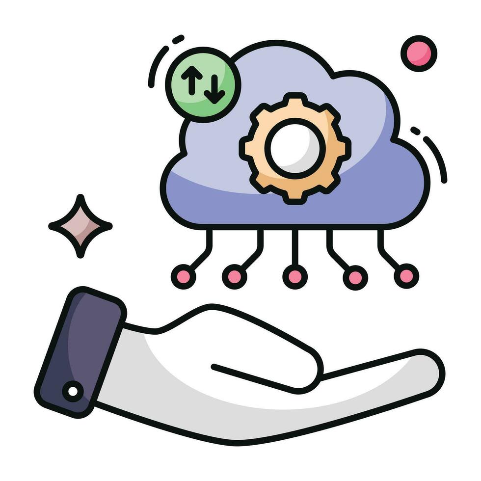 Creative design icon of cloud network setting 36372594 Vector Art at ...