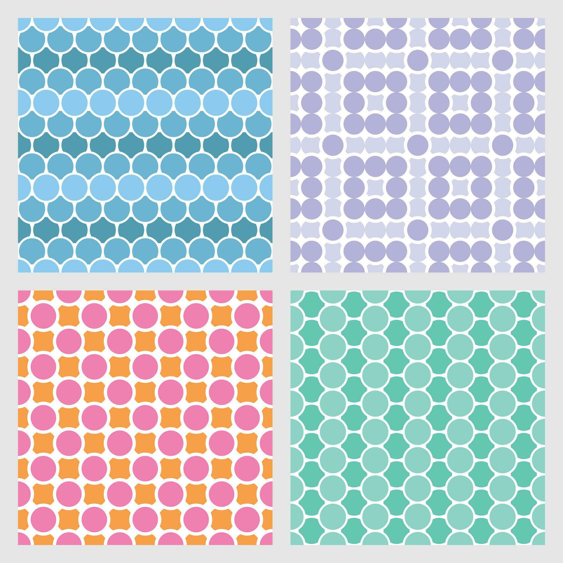 Colorful Abstract Circle Basic Shape Seamless Patterns 36375292 Vector ...