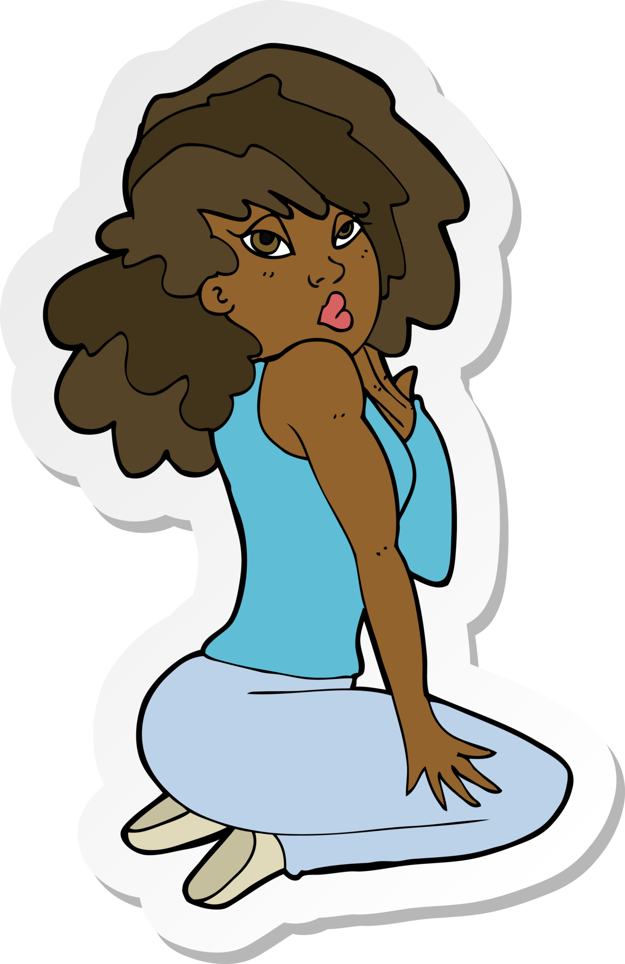 Sticker Of A Cartoon Woman Posing 36375784 Png