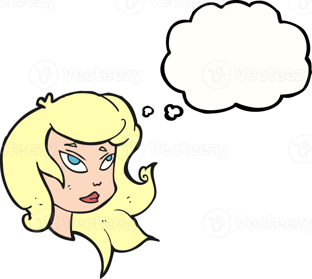 pensamiento burbuja dibujos animados hembra cara 36377613 PNG