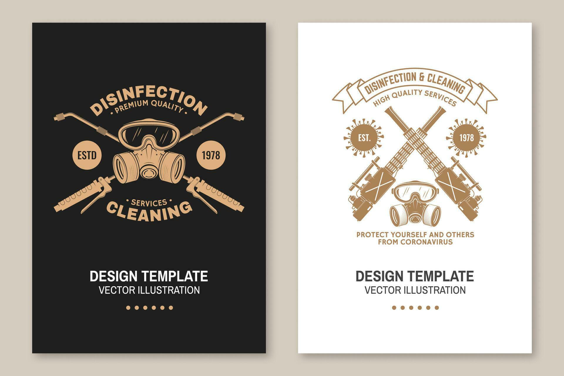 Set of disinfection, cleaning services covers, invitations, posters ... Set of disinfection, cleaning services covers, invitations, posters ...