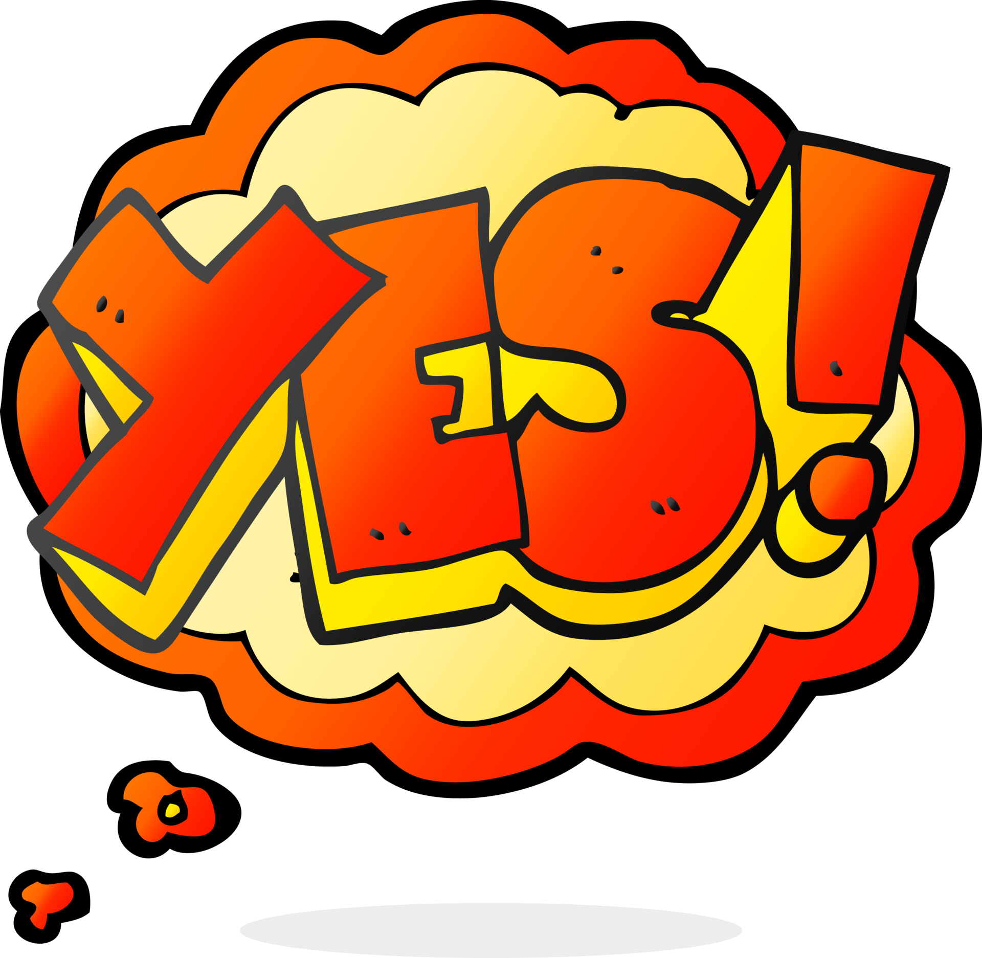 thought bubble cartoon yes symbol 36378150 PNG