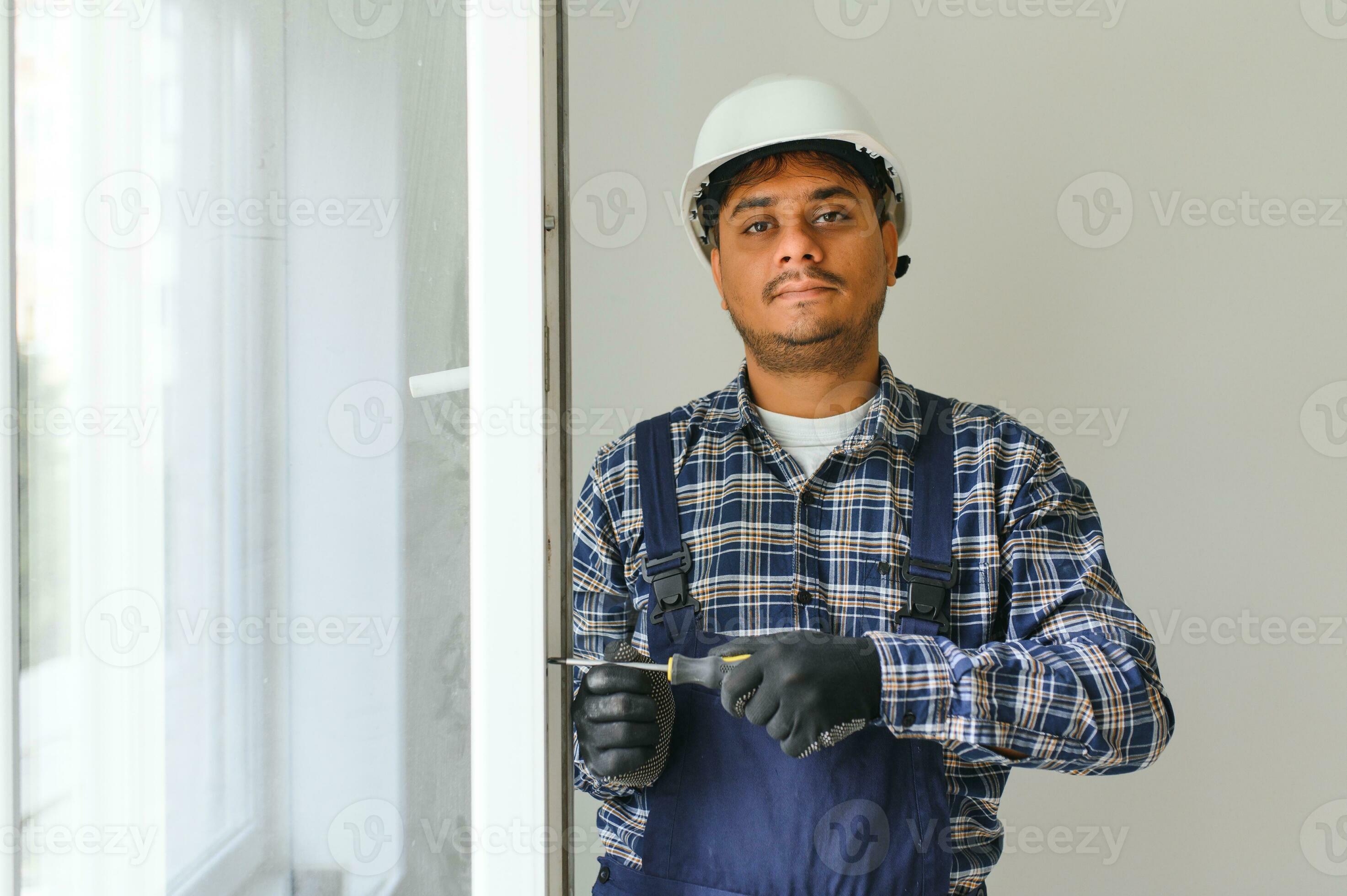 Indian service man installing window with screwdriver 36383762 Stock ... Indian service man installing window with screwdriver 36383762 Stock ...