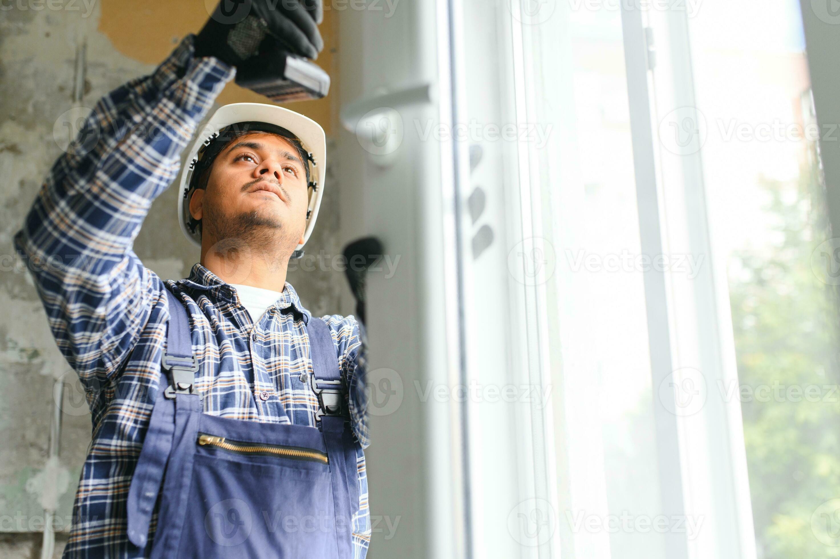 Indian service man installing window with screwdriver 36384223 Stock ... Indian service man installing window with screwdriver 36384223 Stock ...