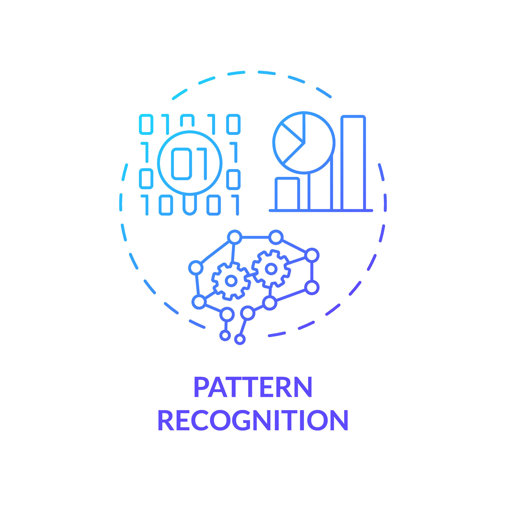 2d Gradient Pattern Recognition Icon Creative Isolated Vector Thin