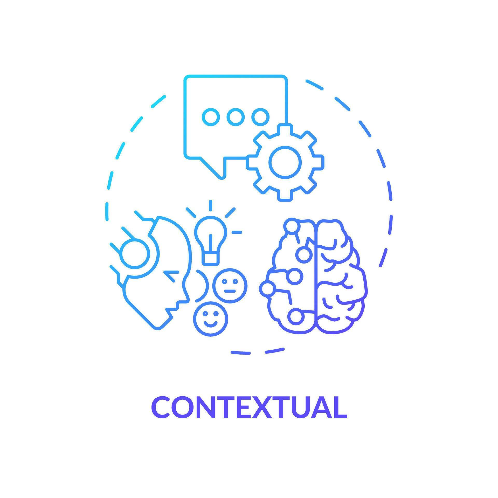 2d Gradient Contextual Icon Creative Isolated Vector Thin Line Blue