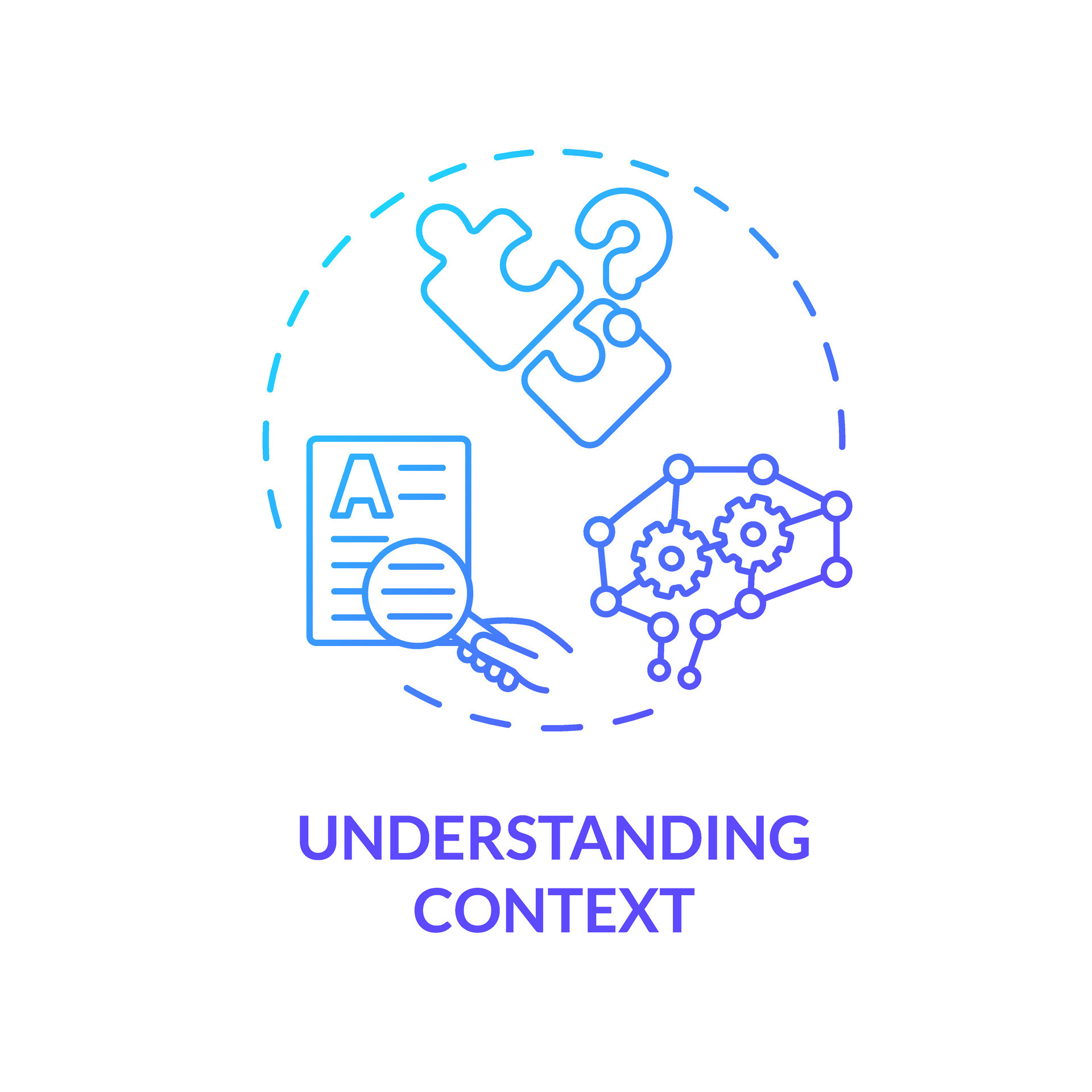 2D gradient understanding context icon, creative isolated vector, thin ... 2D gradient understanding context icon, creative isolated vector, thin ...