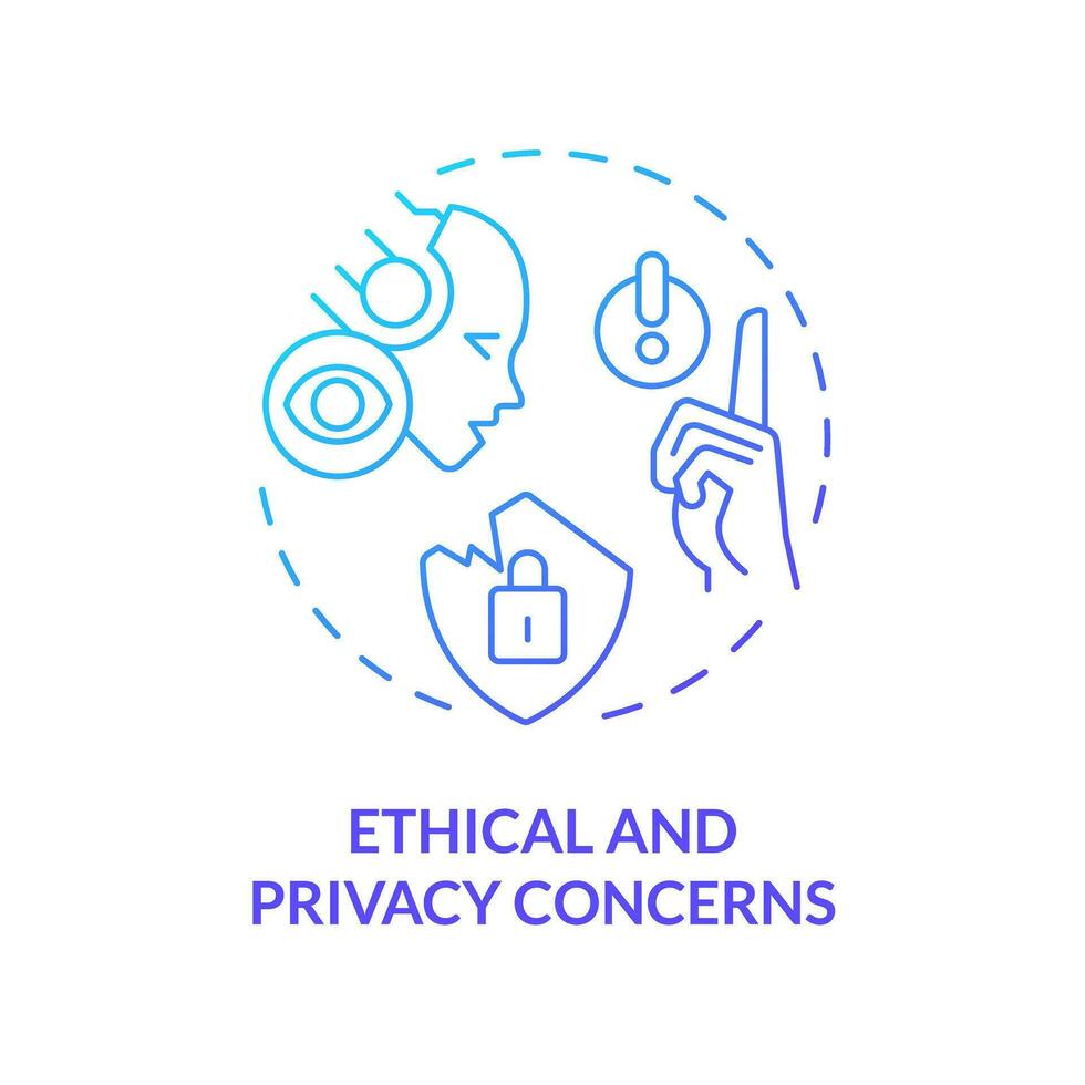 2D gradient ethical and privacy concerns icon, creative isolated vector ...