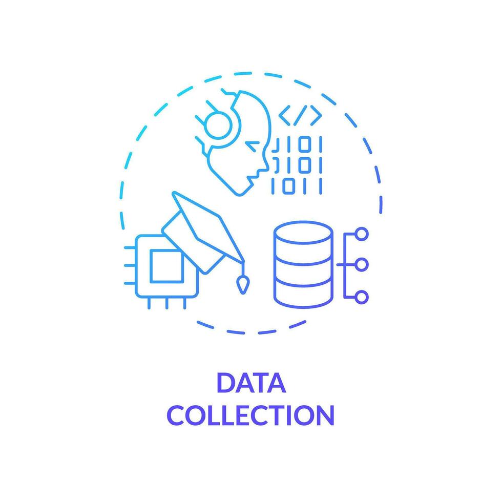 2D gradient data collection icon, creative isolated vector, thin line ... 2D gradient data collection icon, creative isolated vector, thin line ...