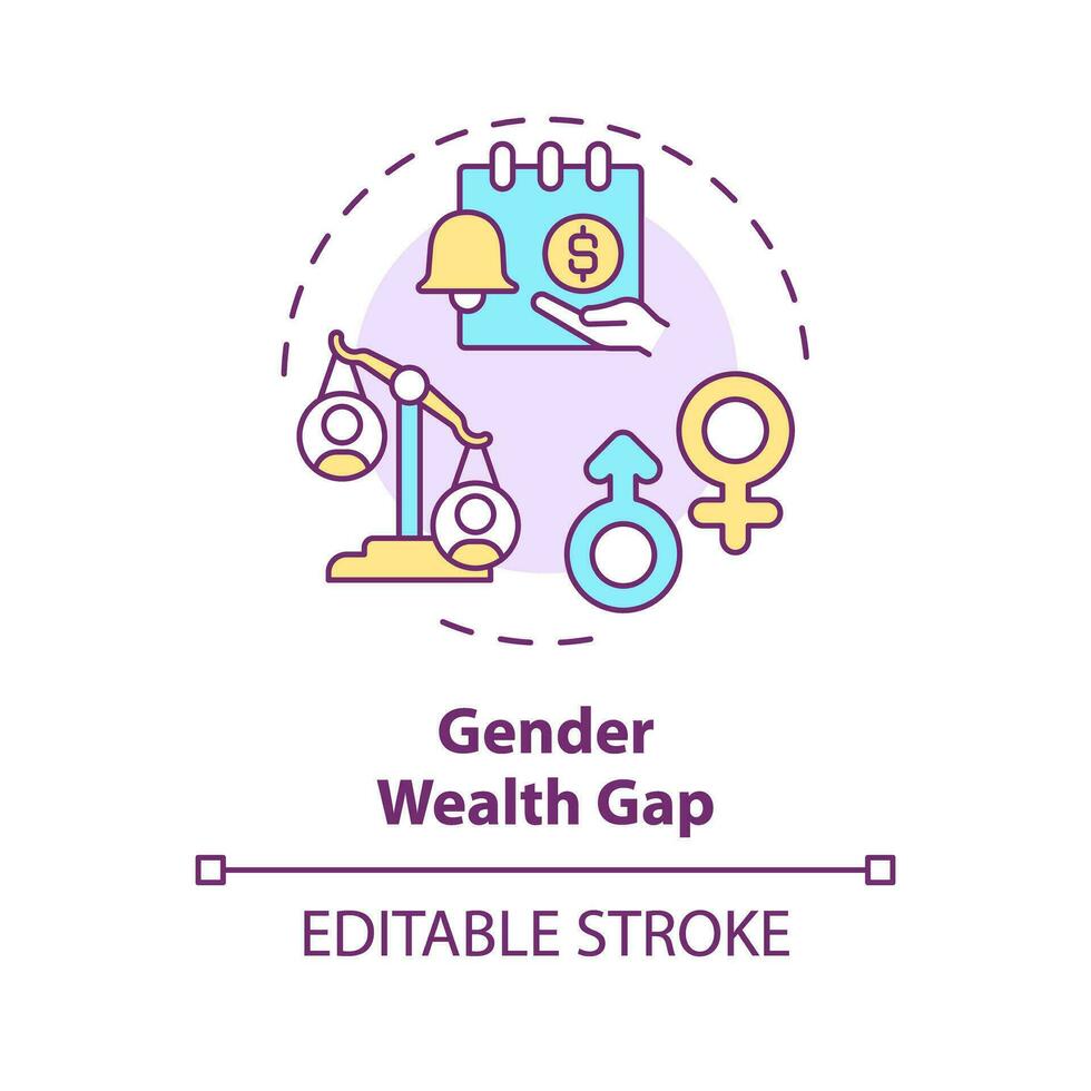2d Editable Multicolor Icon Simple Isolated Vector Thin Line