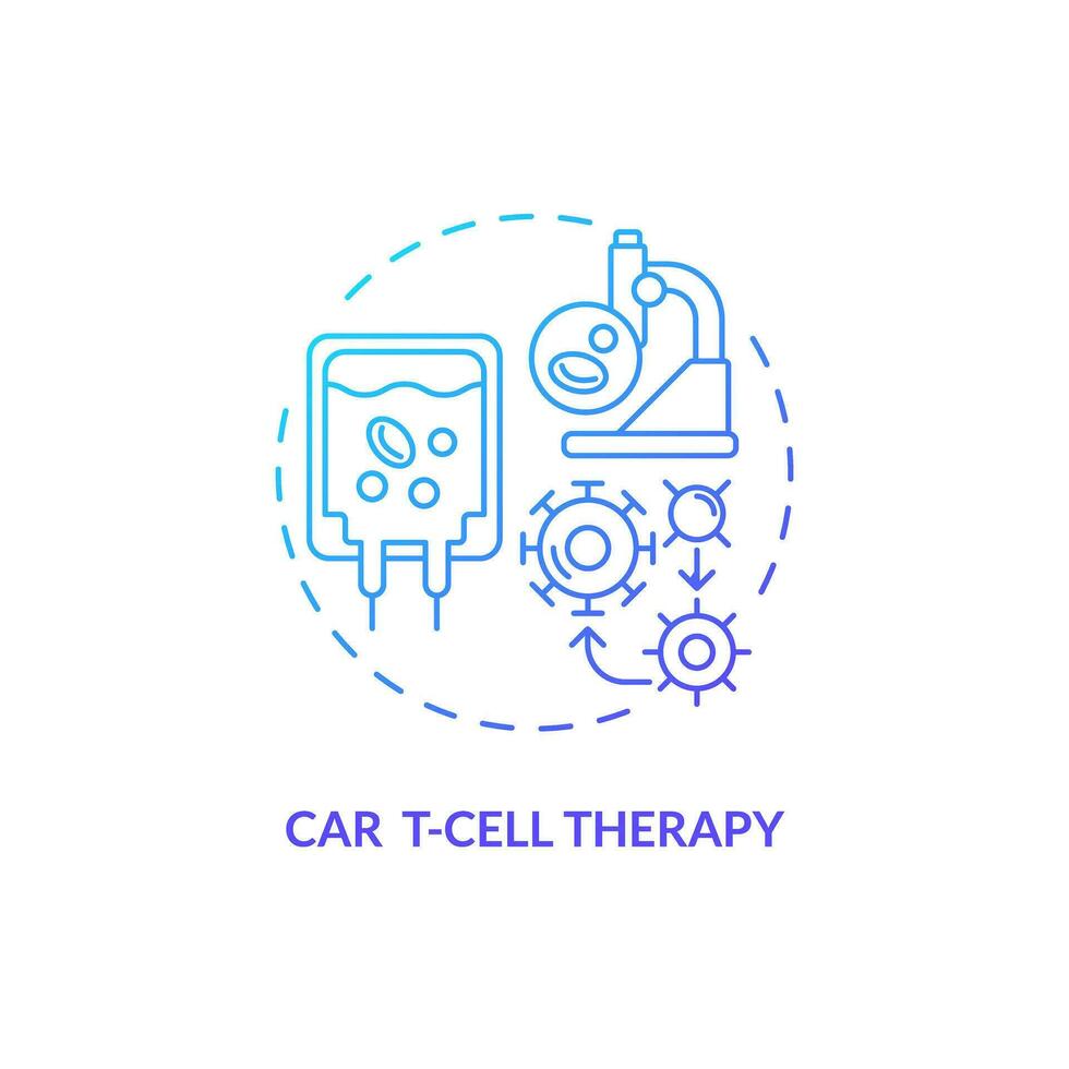 2d Gradient Car T Cell Therapy Icon Simple Isolated Vector Thin Line