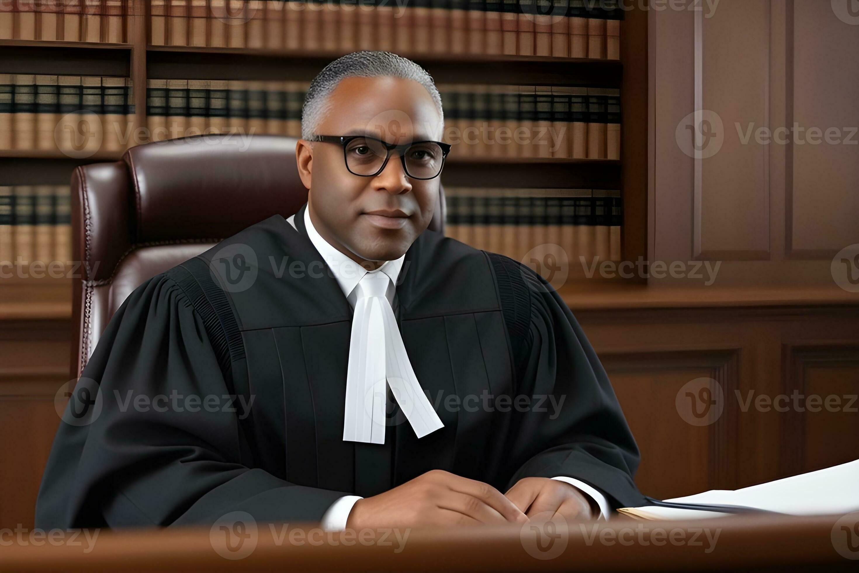 AI generated Portrait of a black male judge, generative AI, background image 36391164 Stock ...