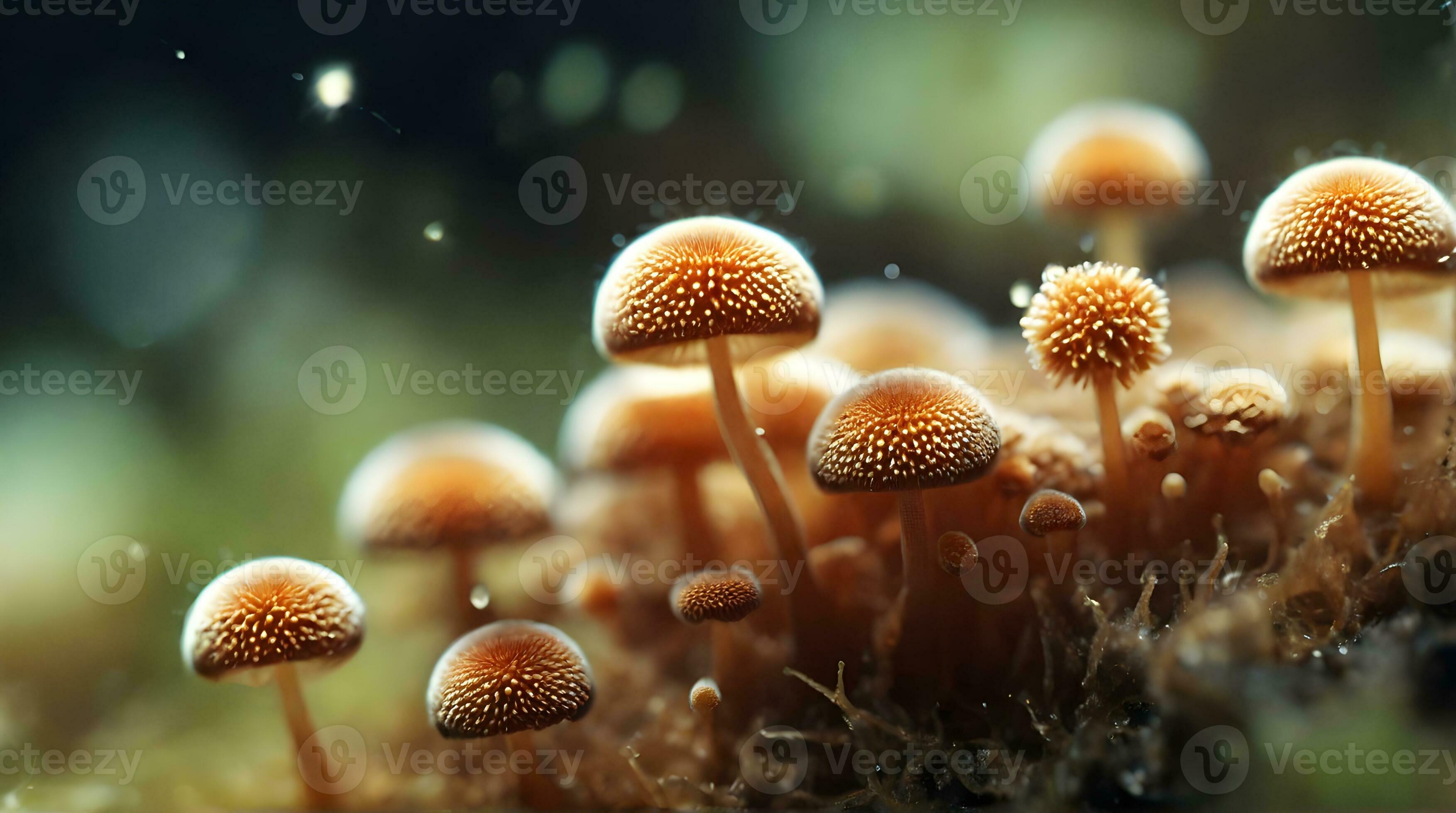 AI generated Close-up of Microscopic Fungi Spores, Use a microscope to ... AI generated Close-up of Microscopic Fungi Spores, Use a microscope to ...