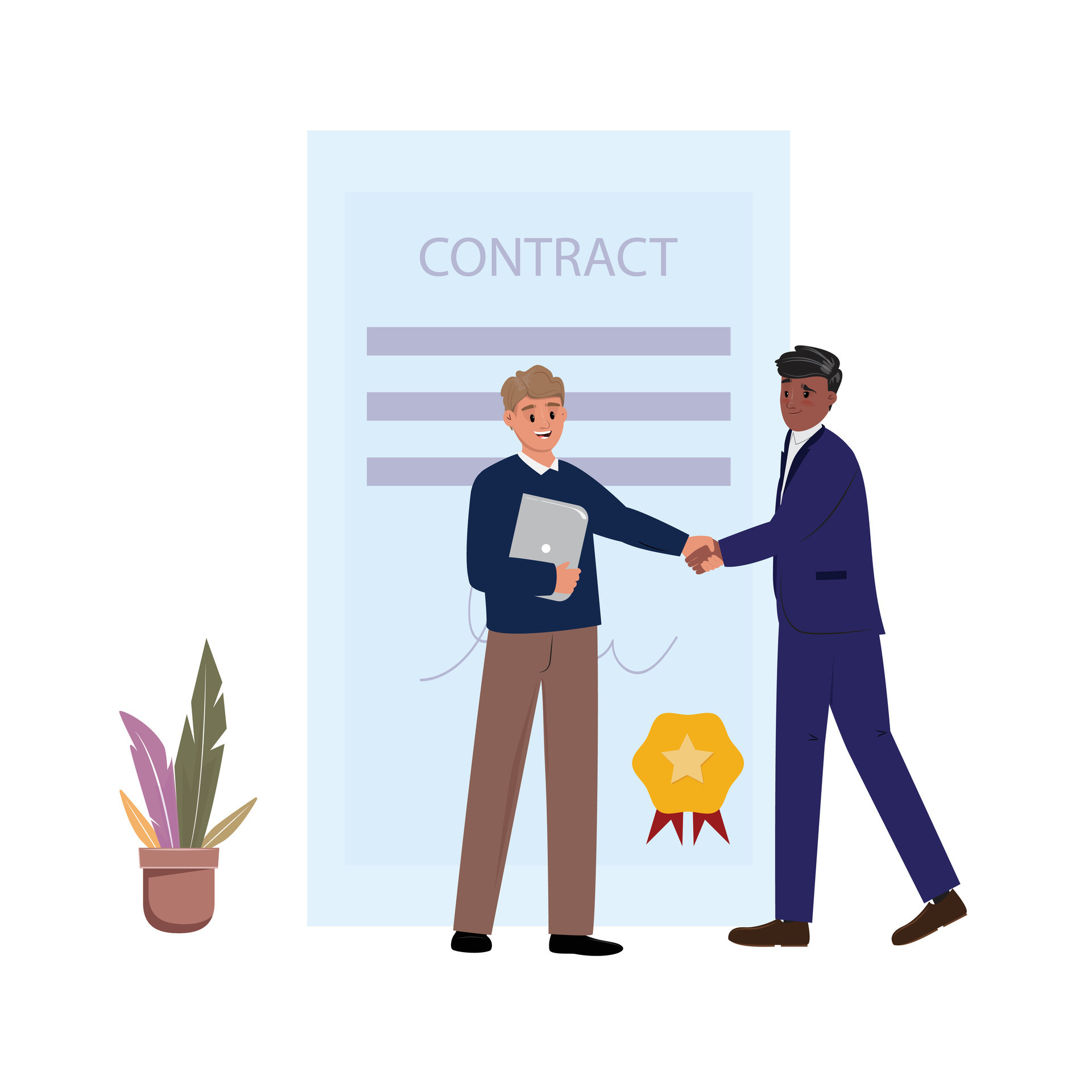 Two men shaking hands. Sealing the deal. 36391503 Vector Art at Vecteezy