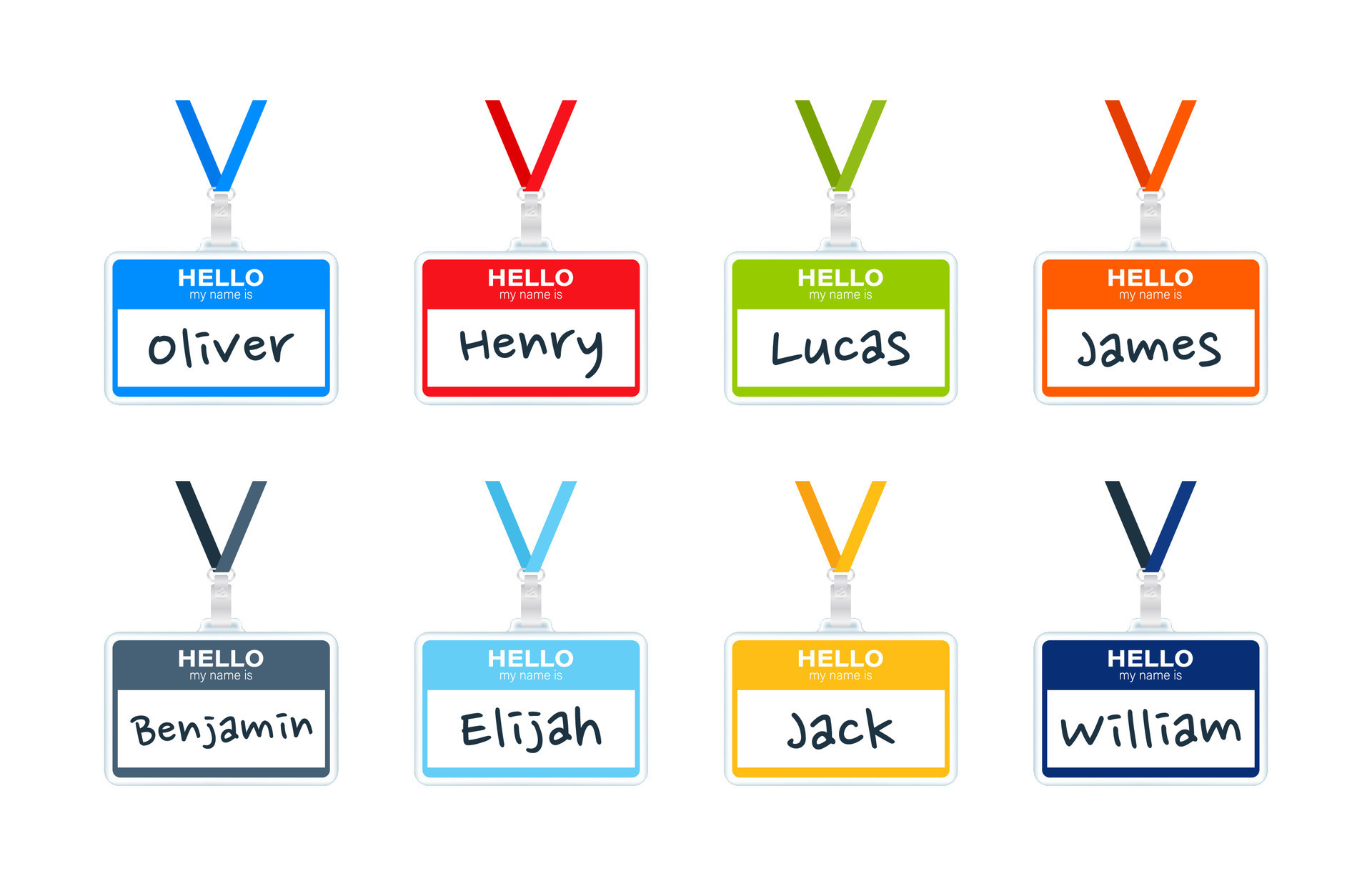 Colorful Name Tag Badges Vector Set for Personal Introduction or ...