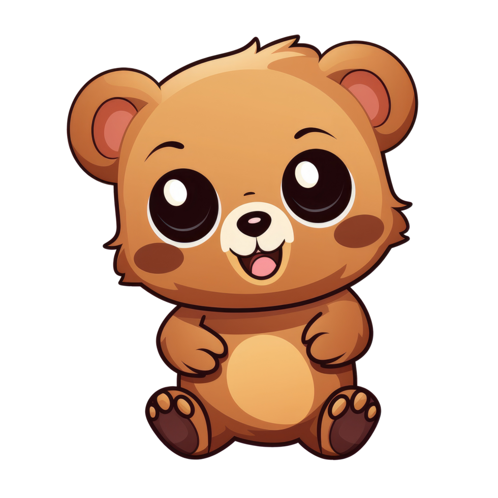 AI generated cute chibi bear. cartoon bear character. 36391750 PNG