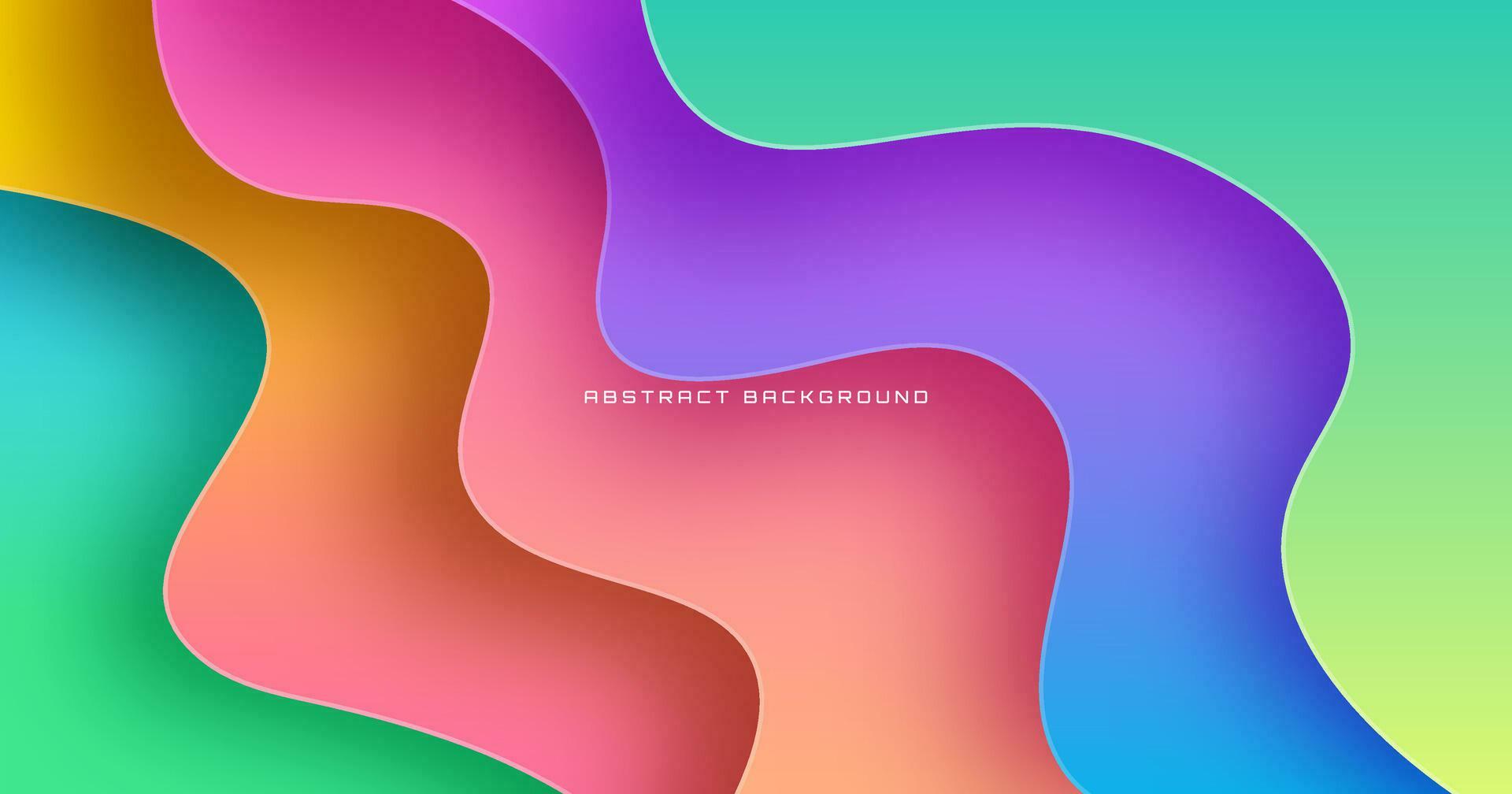 3d Colorful Geometric Abstract Background Overlap Layer On Bright Space With Waves Decoration