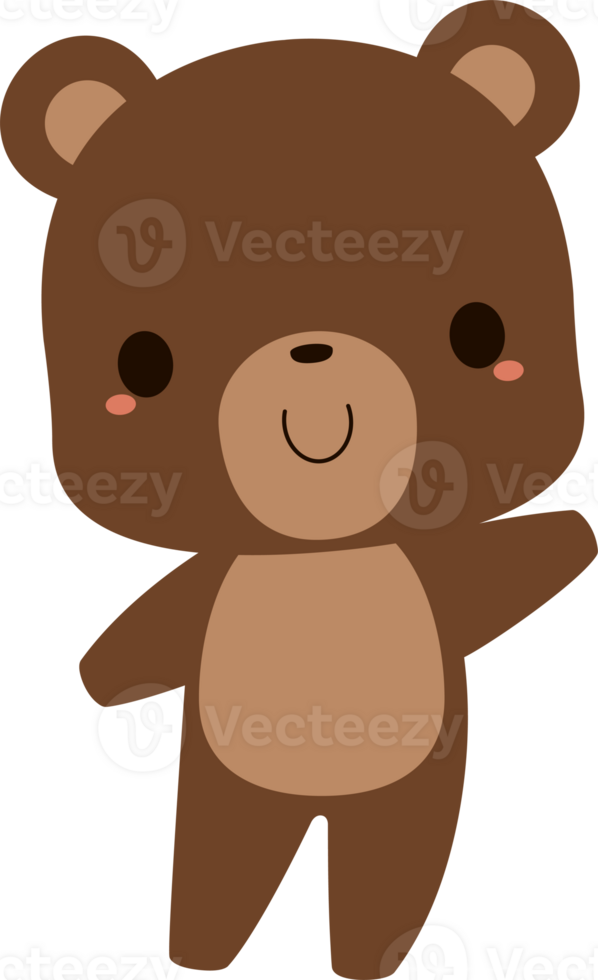 Cute Brown Bear Cartoon Character Flat Design Illustration 36392076 Png
