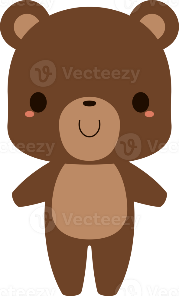 Cute Brown Bear Cartoon Character Flat Design Illustration 36392080 Png