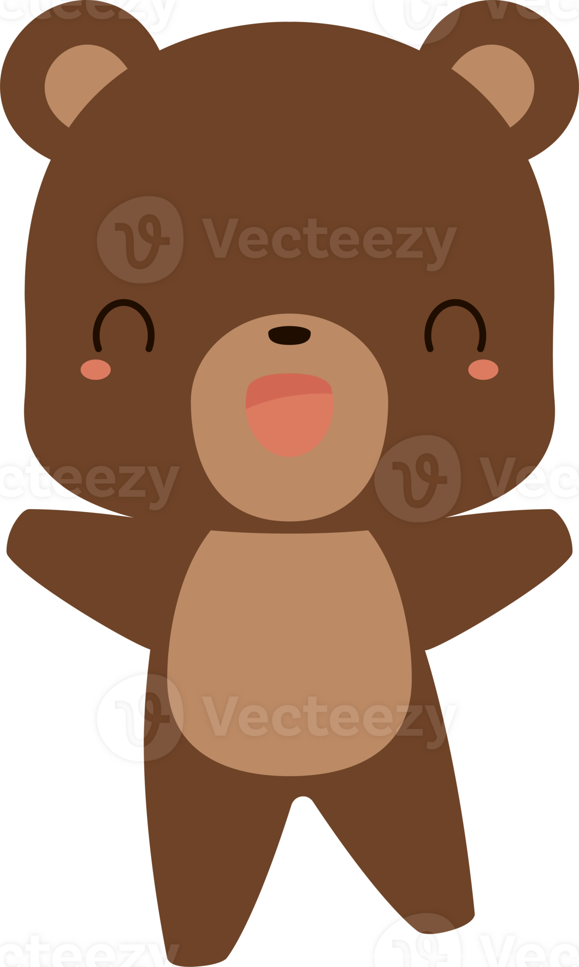 Cute Brown Bear Cartoon Character Flat Design Illustration 36392082 Png