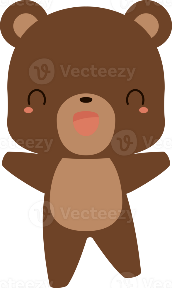 Cute Brown Bear Cartoon Character Flat Design Illustration 36392082 Png