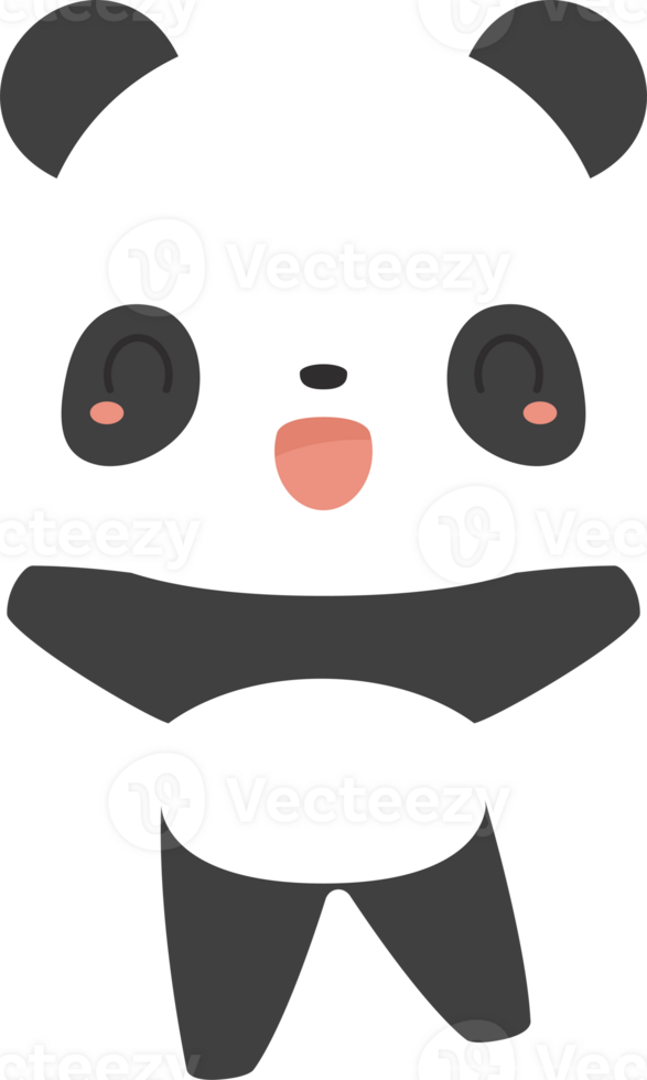 Cute Giant Panda Bear Cartoon Character Flat Design Illustration