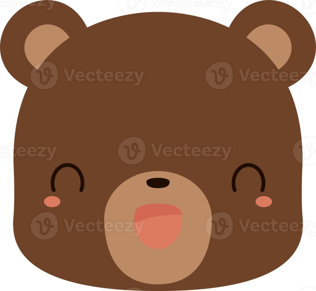 Cute Brown Bear Cartoon Character Flat Design Illustration 36392092 Png