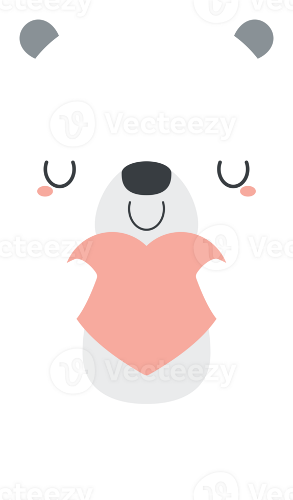 Cute Polar Bear Cartoon Character Flat Design Illustration 36392112 Png