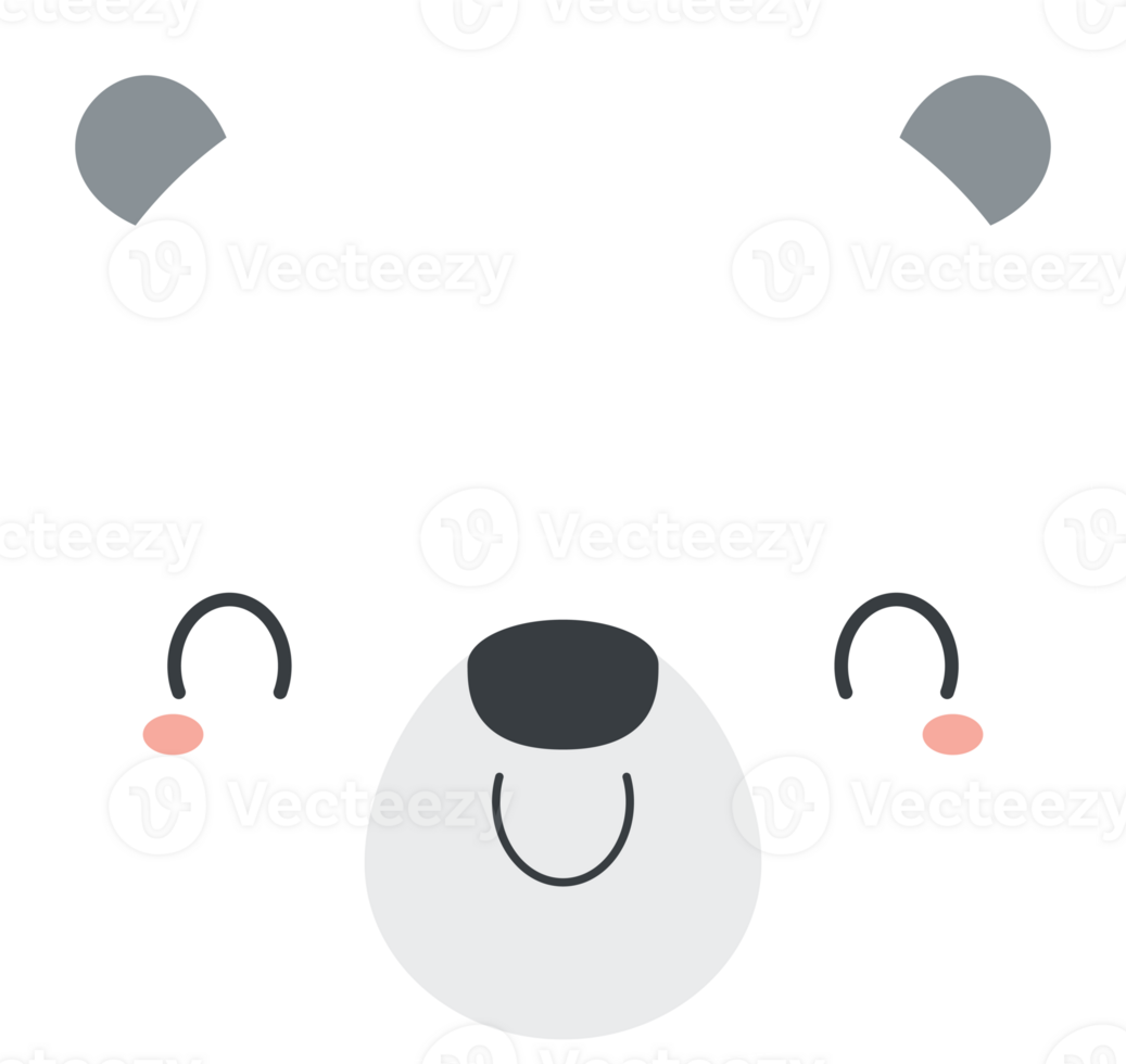 Cute Polar Bear Cartoon Character Flat Design Illustration 36392120 Png