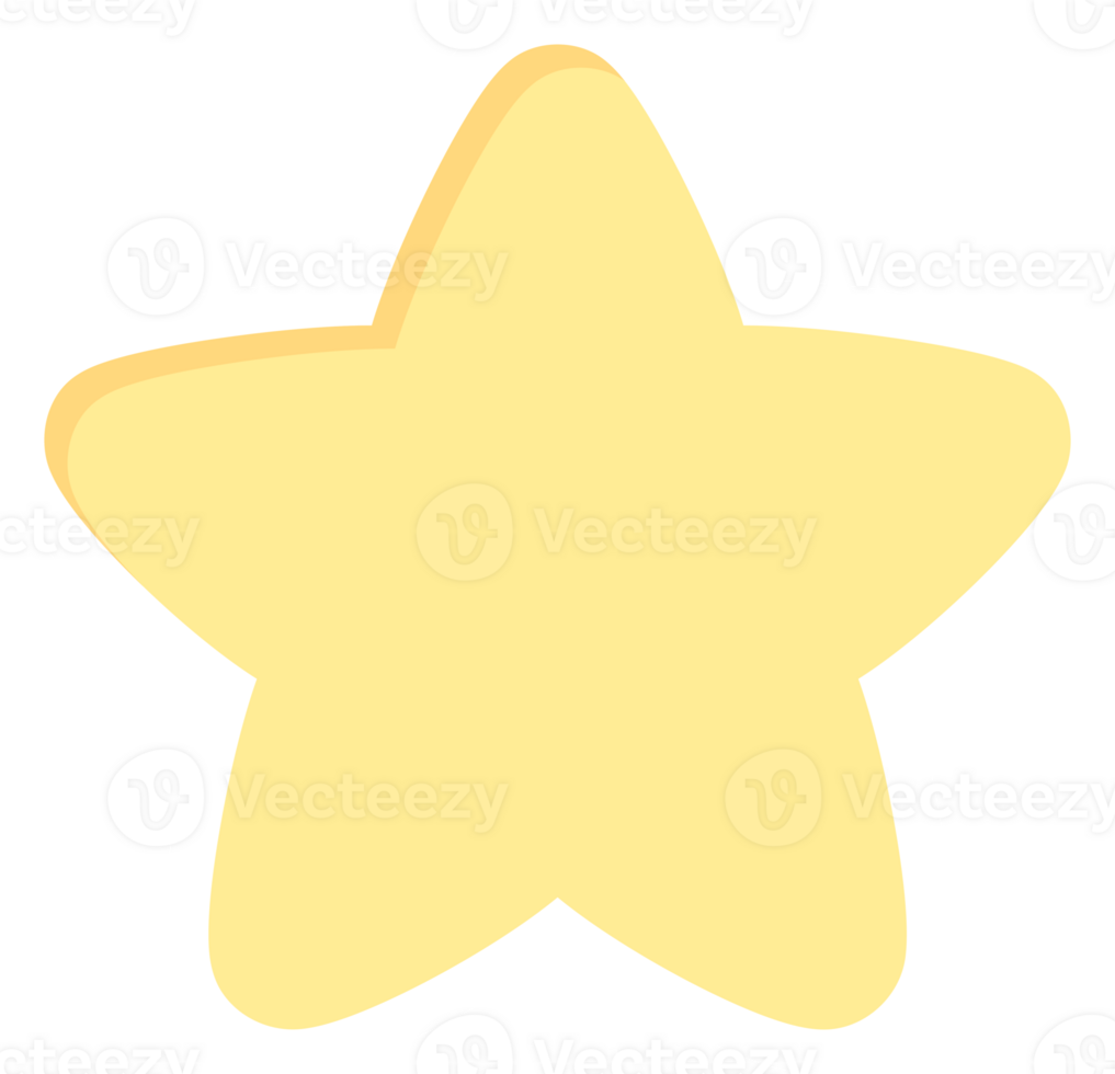 Blank cute pastel yellow star shape icon. Flat design illustration ...