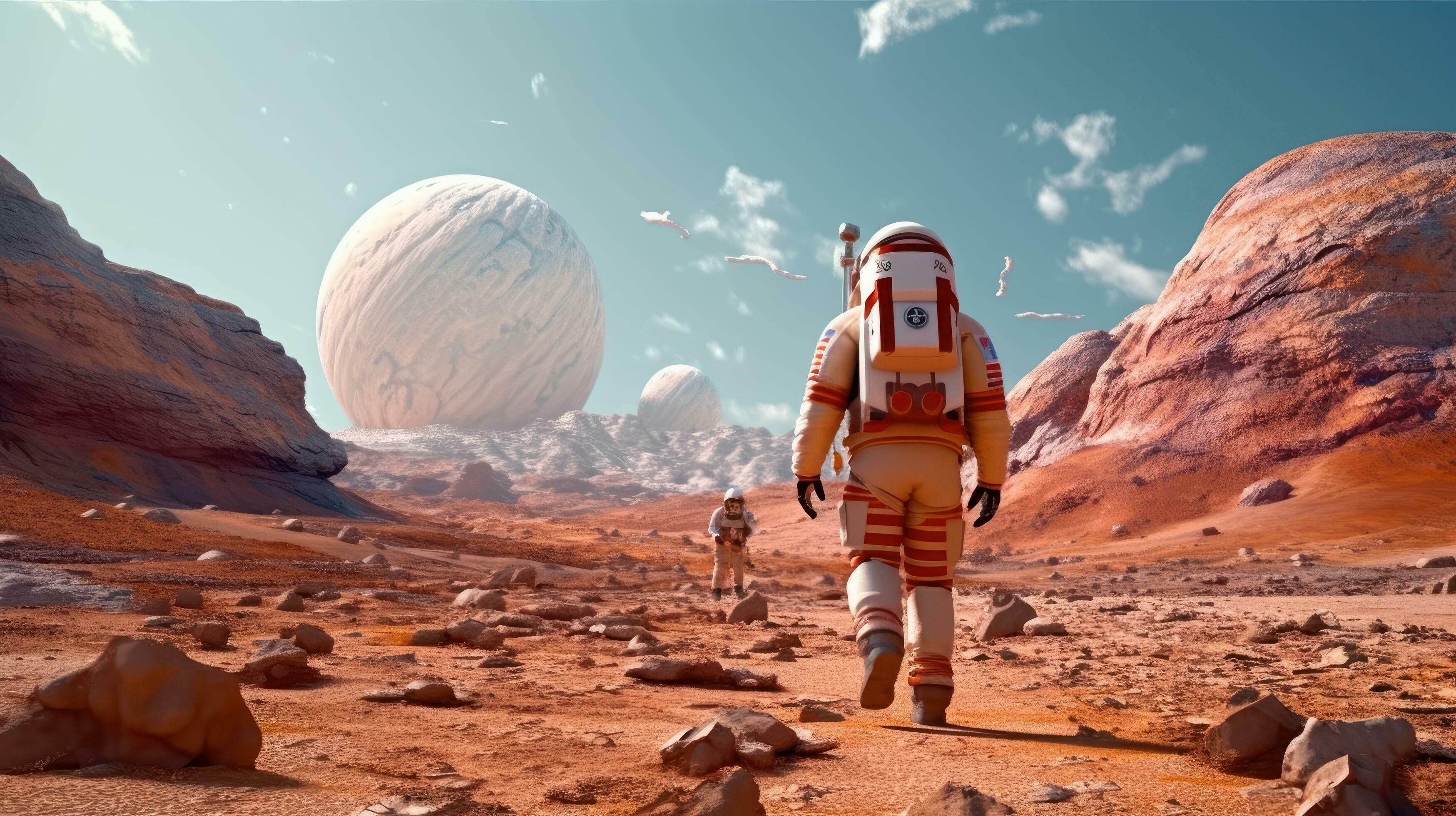 AI generated An astronaut exploring the moon. Science fiction, Space ...