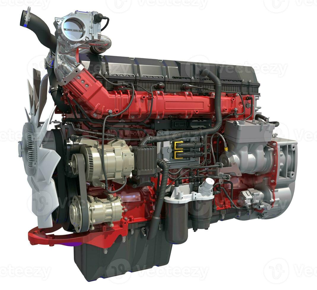 Truck Engine 3D rendering on white background 36399783 Stock Photo at ...