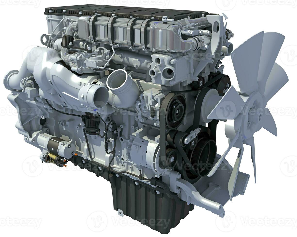 Truck Engine 3D rendering on white background 36399801 Stock Photo at ...
