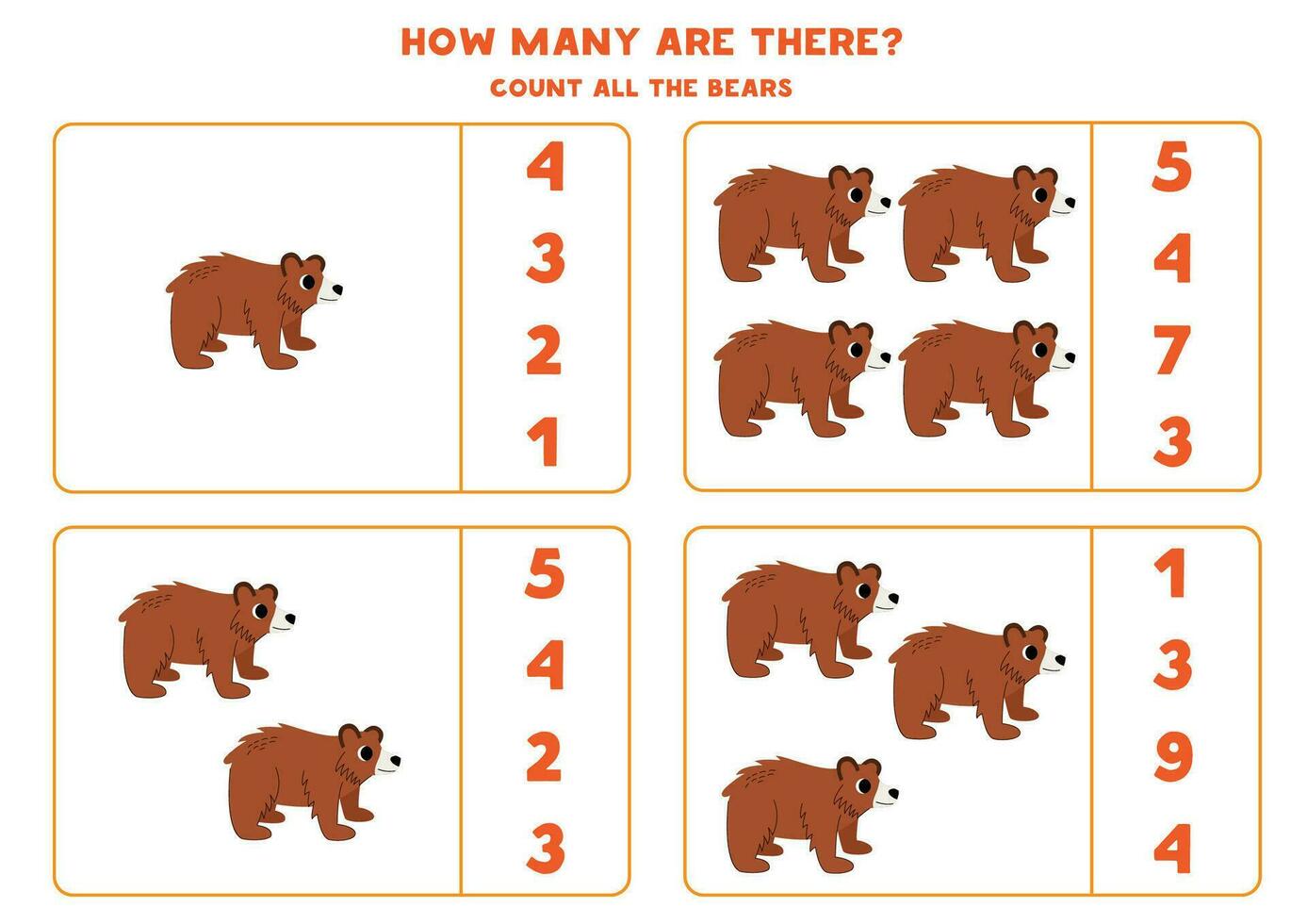 Count all grizzly bears and circle the correct answers. 36408078 Vector ...