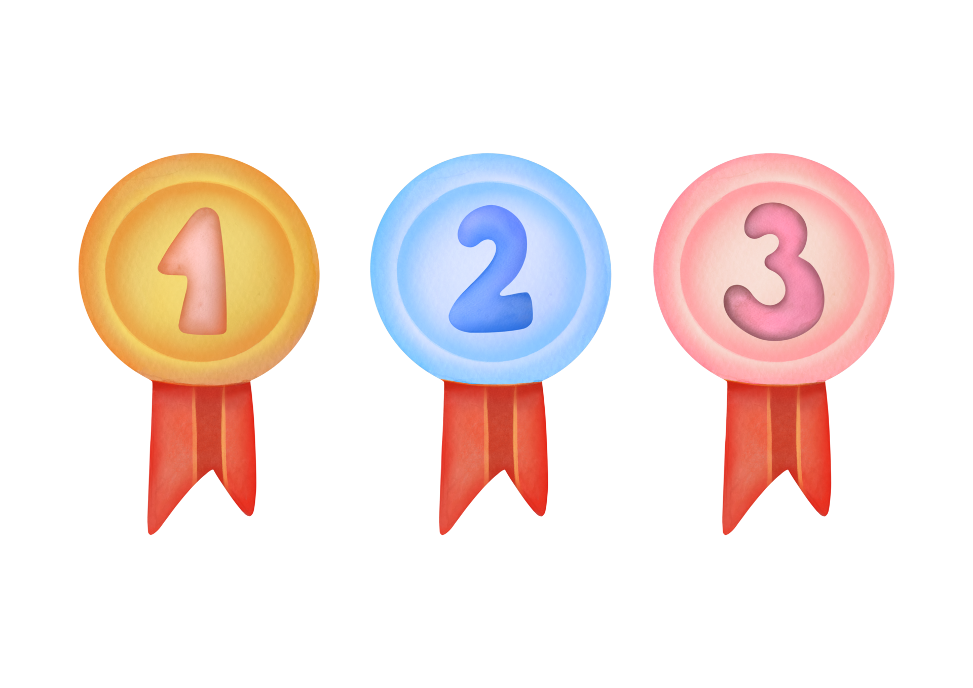 Cutout Medals Set Red Ribbons For First Place In International Sports cutout-medals-set-red-ribbons-for-first-place-in-international-sports
