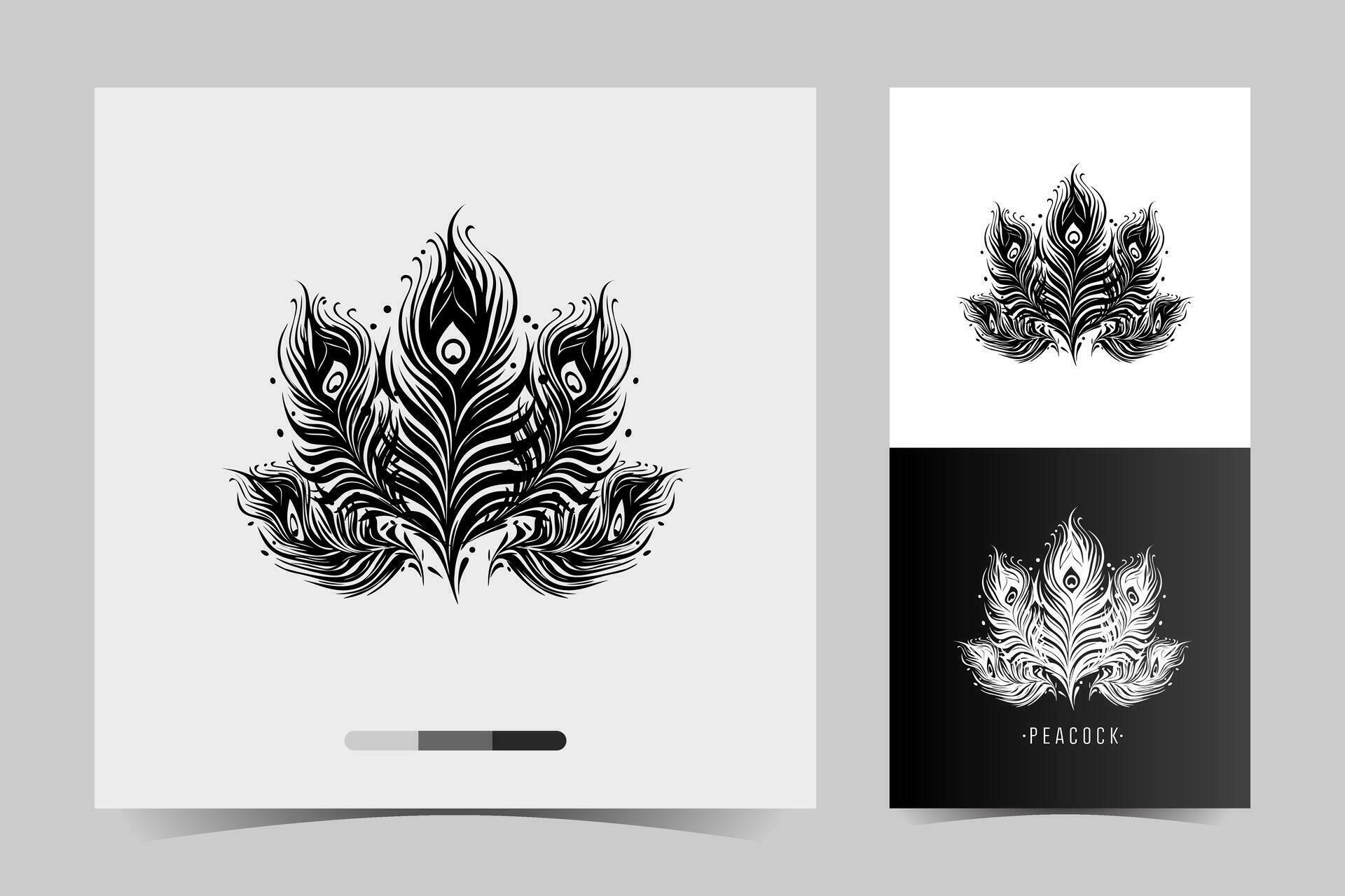 Vector Illustration Of A Peacock Feather Design 36418865 Vector Art At Vecteezy
